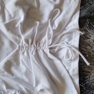 Zara | Tops | Zara Ruffled Crop Top In White | Poshmark